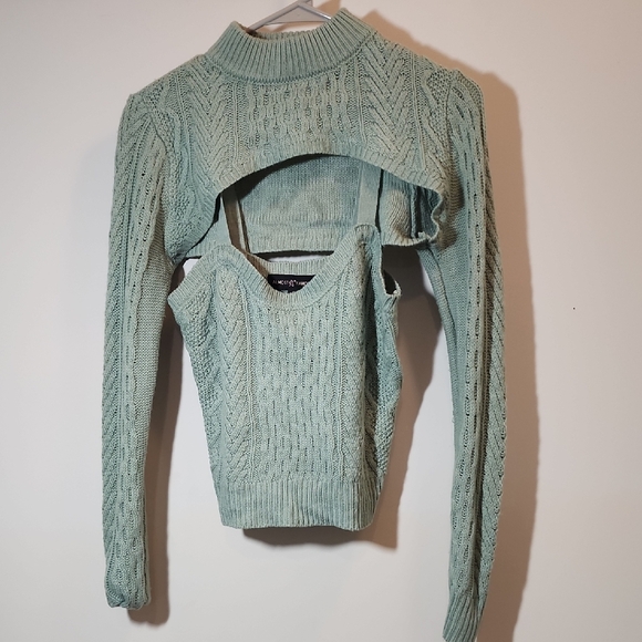 Almost Famous | Sweaters | Almost Famous Light Green Cable Knit Sweater ...